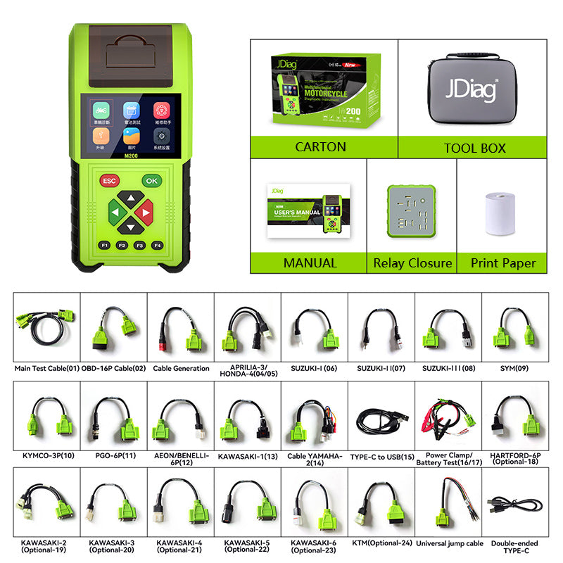 Motorcycle OBD 2 Scanner, System Diagnostic & Battery Tester - AM44 ...